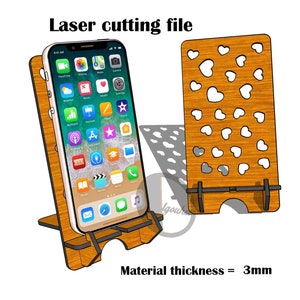 Laser Cut Cell Phone Stand SVG File 3mm - Etsy