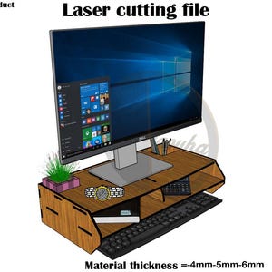 Laser Cut Monitor Desk SVG 4mm-5mm-6mm - Etsy