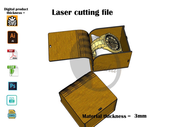 Watch Box SVG 3mm Laser Cut File - Etsy