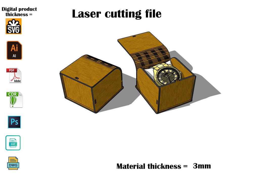 Watch Box SVG 3mm - Laser Cut File - Etsy