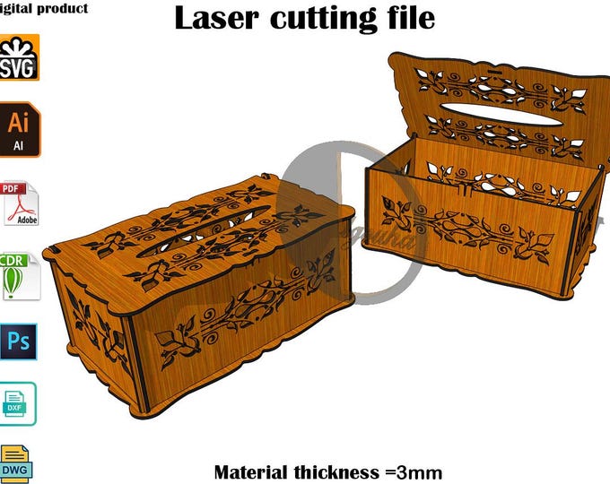 Tissue Paper Box SVG Bundle | Tissue Box SVG Design | Laser Cut Files ...