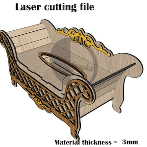 Laser Cut Sofa Tissue Box SVG 3mm - Etsy