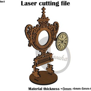 Laser Cut Desk Clock SVG 3mm,4mm,5mm,6mm - Etsy