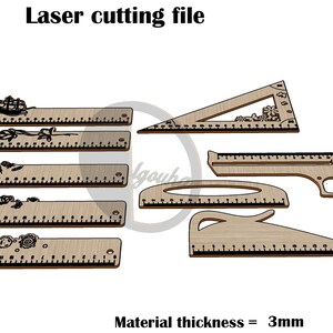 Laser SVG Custom Rulers12 Item Laser Cut File and School Laser Files ...