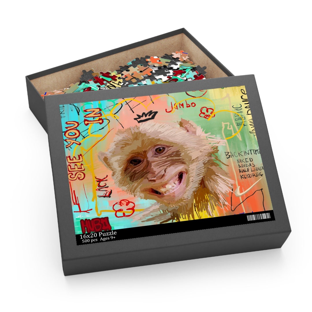 Puzzle 120, 252, 500-piece Psychedelic Pop Art of Happy Monkey - Etsy