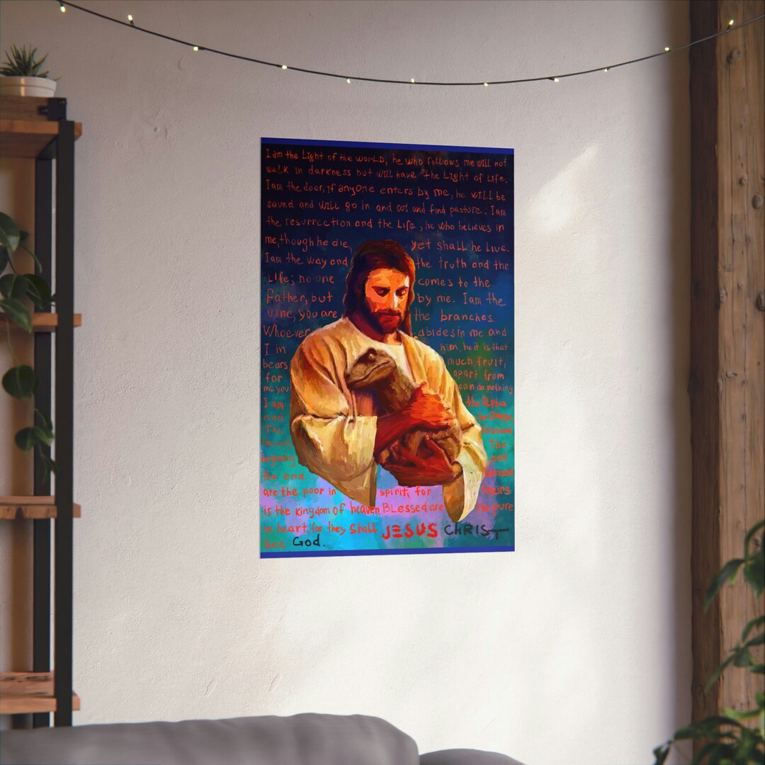 Matte Vertical Posters of Jesus, Psychedelic Pop Art - Etsy
