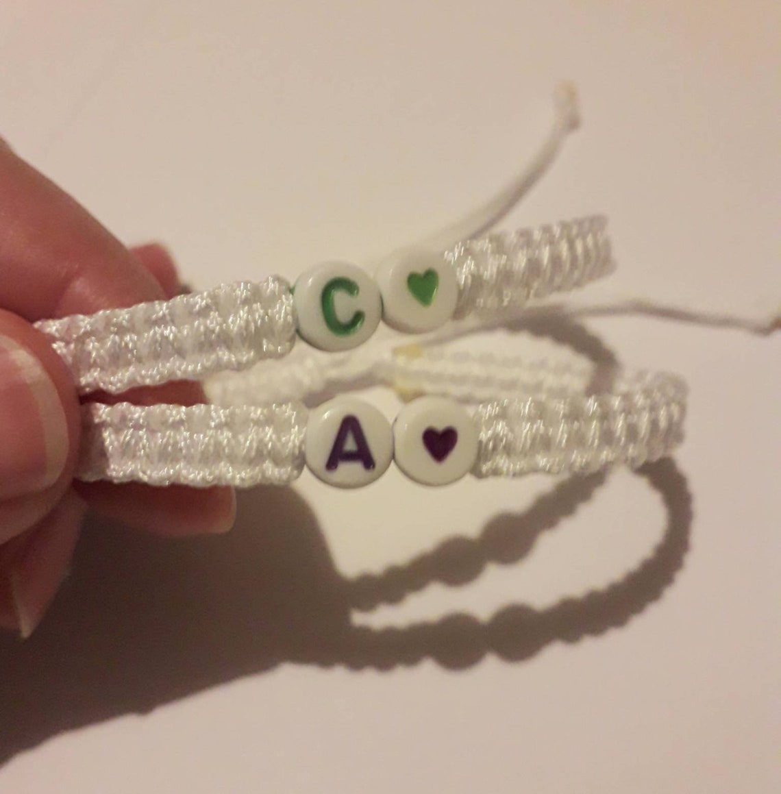 Matching Partners Initial Bracelets Black and White His Her - Etsy