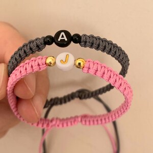 Set of 2 Custom Couple Initial Bracelets - Personalized Partners ...