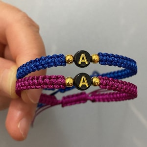 Set of 2 Custom Couple Initial Bracelets - Personalized Partners ...