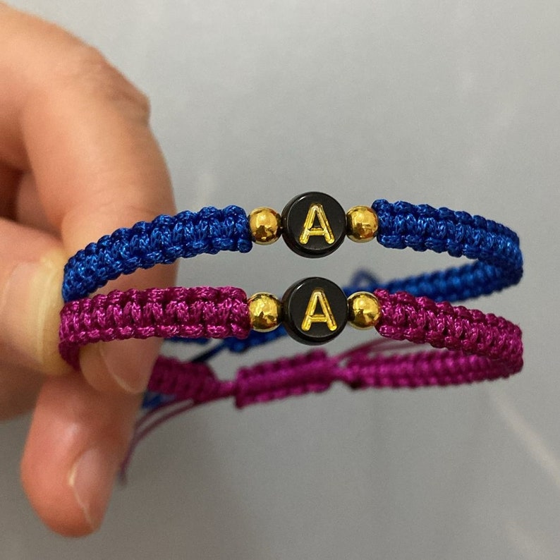 Set of 2 Custom Couple Initial Bracelets - Personalized Partners ...