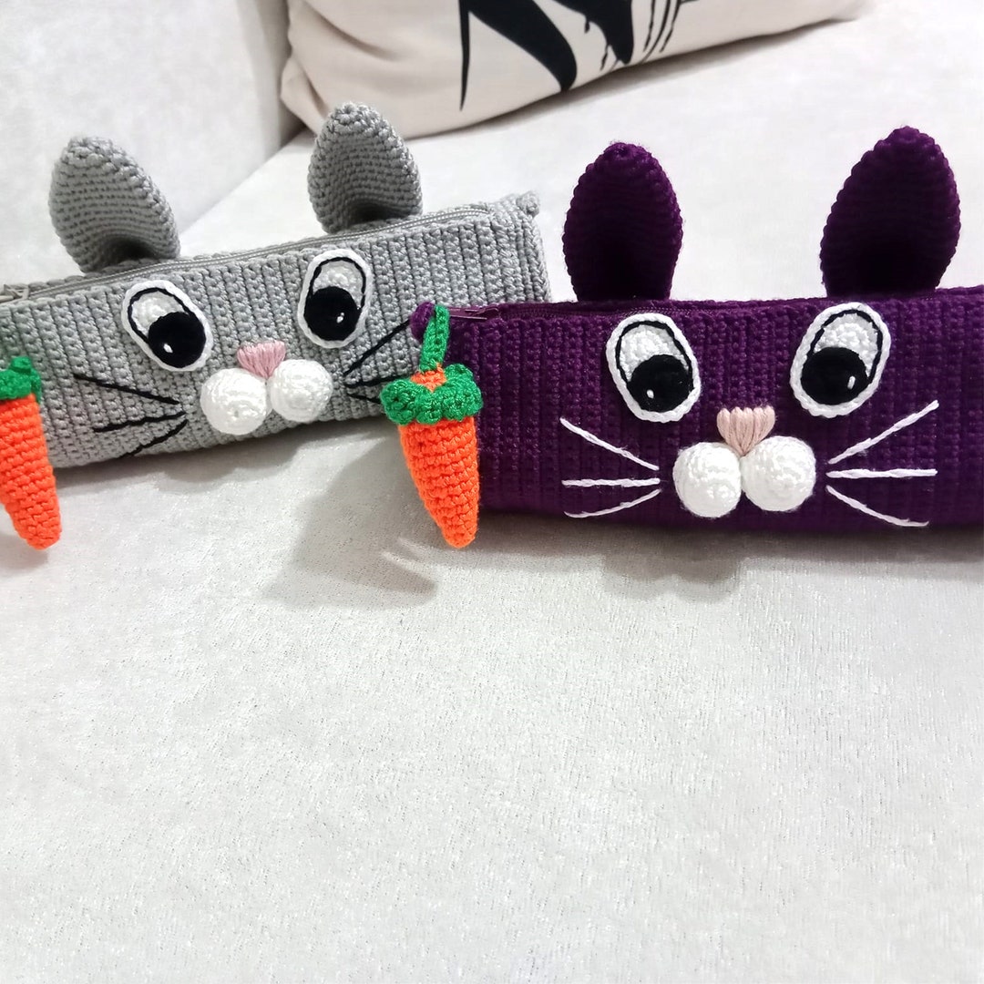 Amigurumi Rabbit Pencil Case, Pencil Case for Kids, Kindergarten Pencil ...