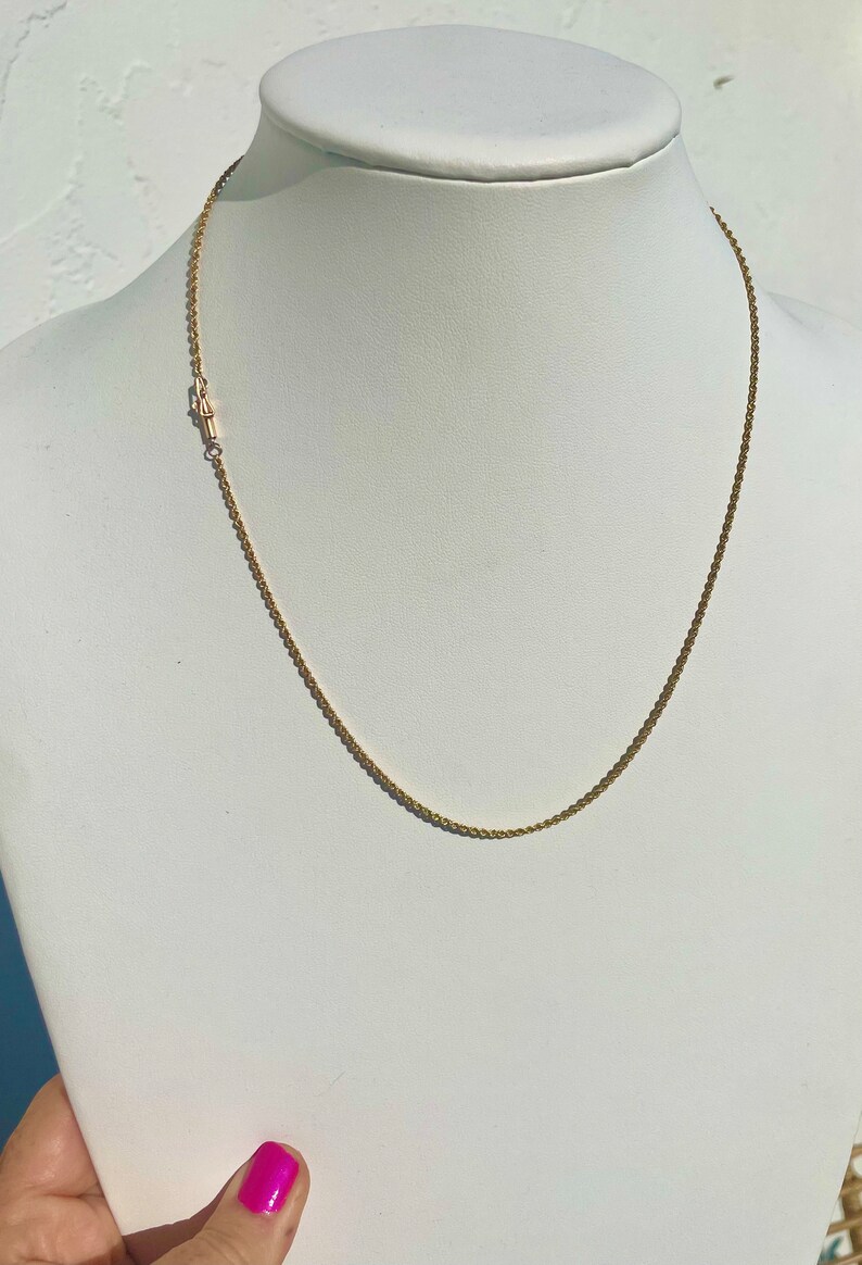 Vintage 14k Solid Yellow Gold Shimmer Rope Chain 20 Inches. Features a ...