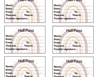 Boho Hall Passes - Etsy