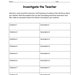 DIGITAL DOWNLOAD Investigate the Teacher First Day of School Activity ...