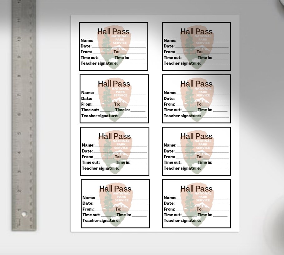 National Park Themed Hall Passes Digital Download - Etsy