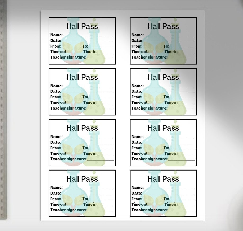 Science Themed School Hall Passes - Etsy