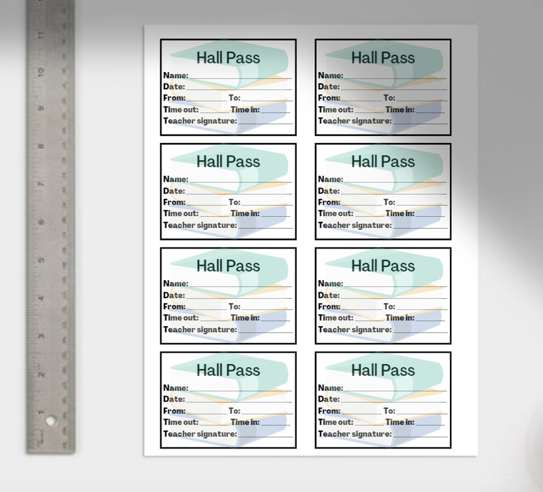 Book Themed Hall Passes Digital Download - Etsy