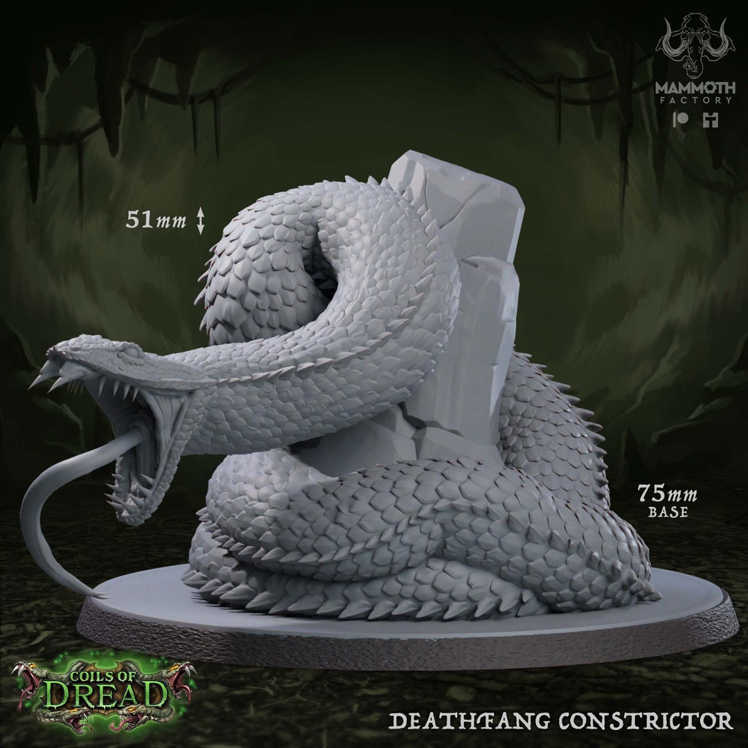 Deathfang Constrictor Snake Dnd Mini Dungeons and Dragons Snake ...