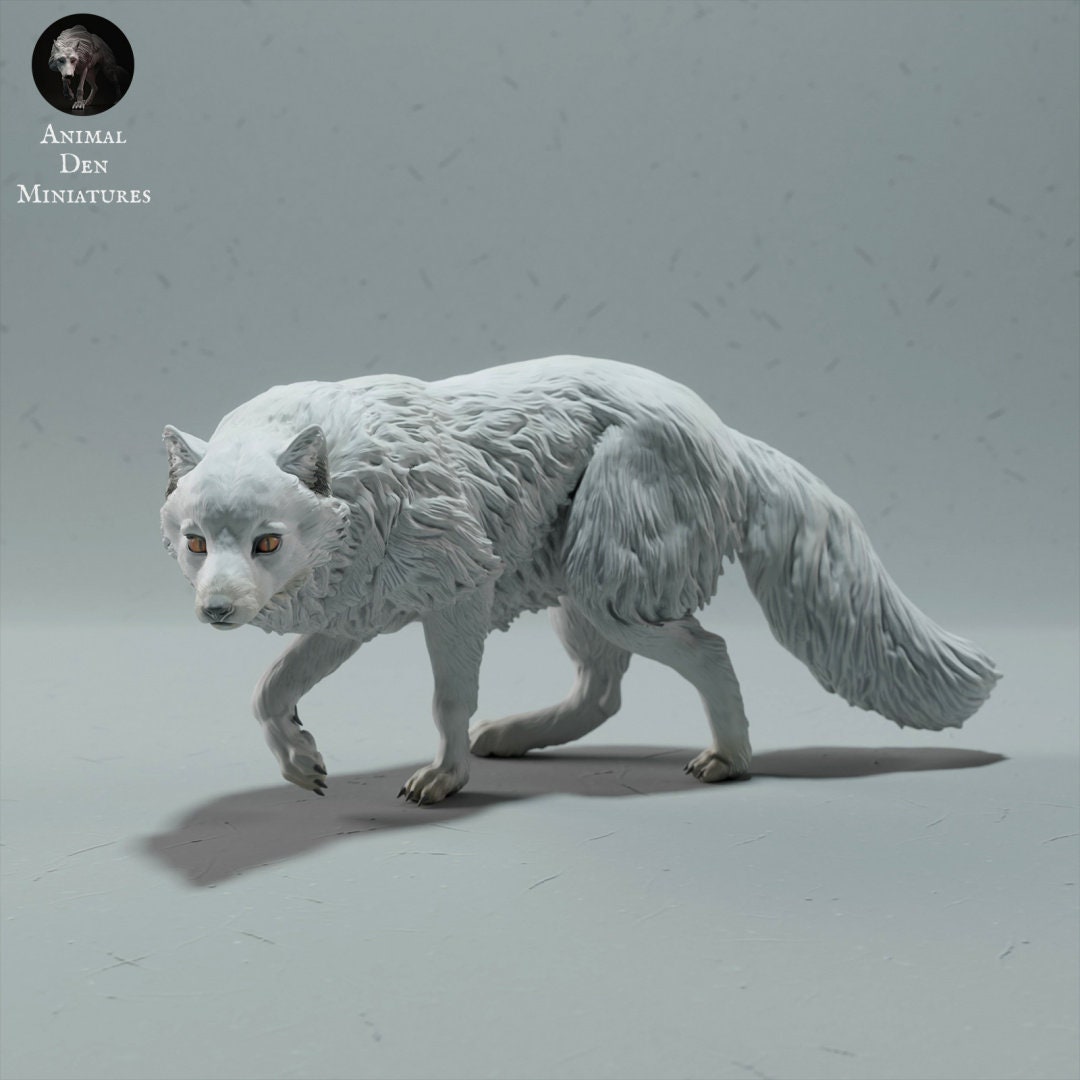 Arctic Fox Miniature Diorama Animal Arctic Fox Mini - Etsy