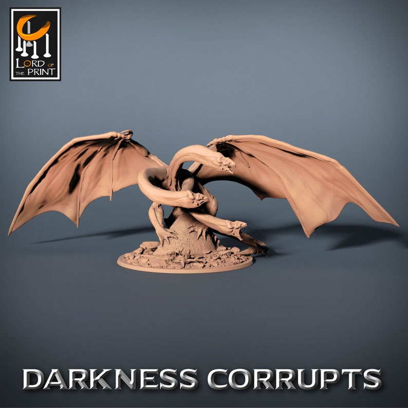 Darknight Hydra Dnd Mini Demon Hydra Miniature Dungeons and Dragons ...