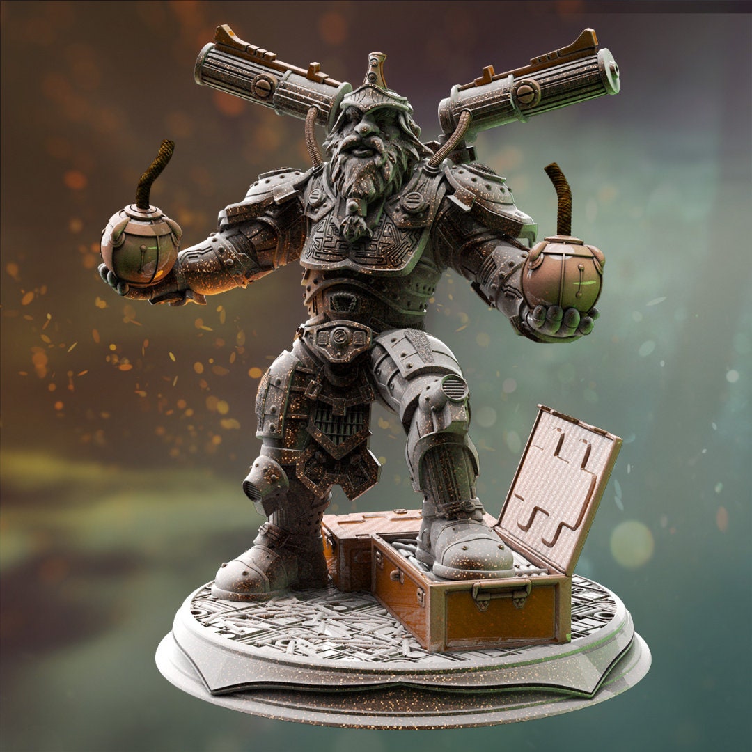 Dwarven Grenadier Dnd Mini Dungeons and Dragons Artificer Miniature - Etsy