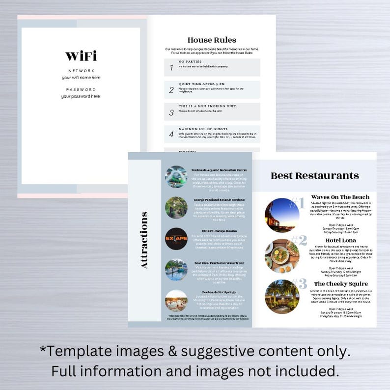 Guest Guidebook Template for Airbnb/vrbo/holiday Rentals, Create Your ...