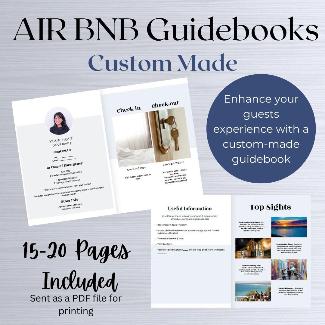 Complete AIRBNB, VRBO, Vacation Rental Custom Made Guest Welcome Book ...