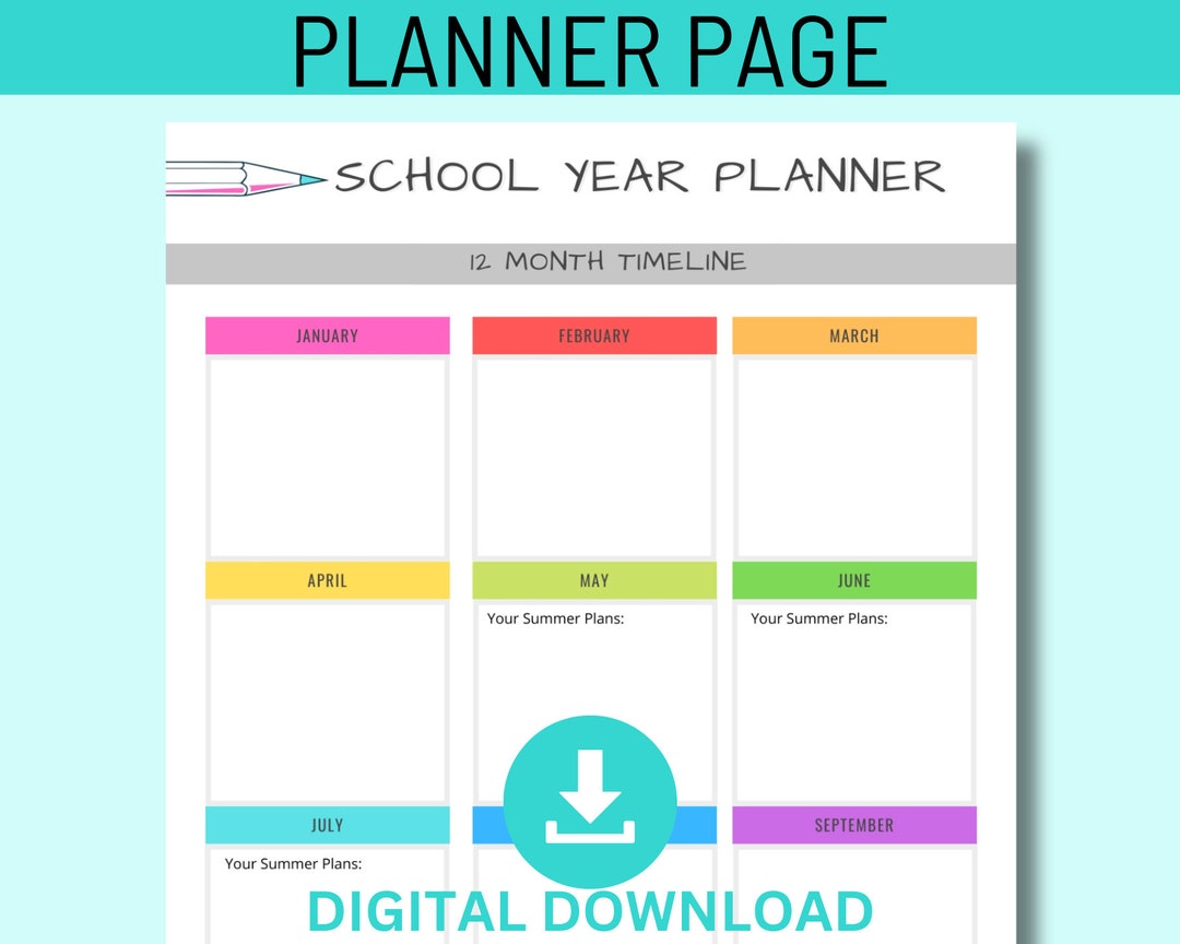 School Year Planner Page - Etsy
