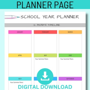 School Year Planner Page - Etsy