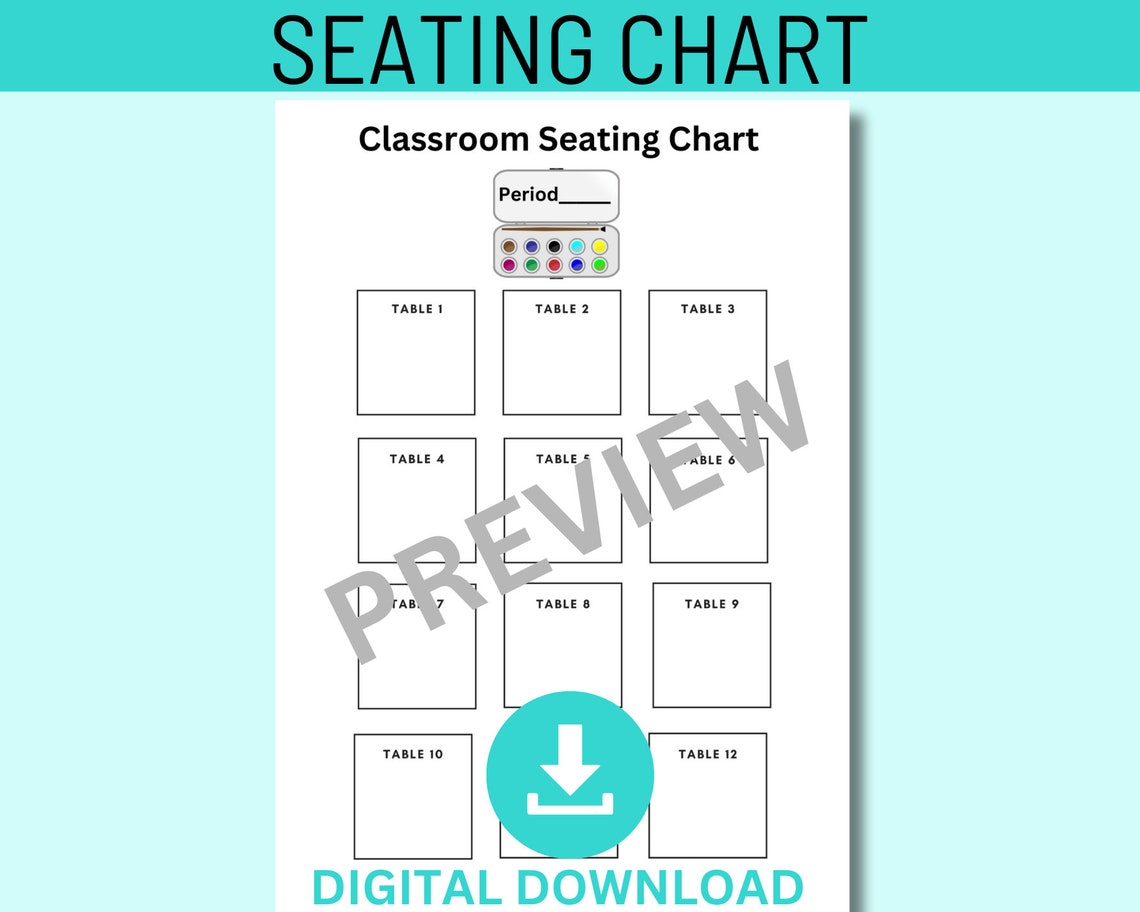 Art Classroom Seating Chart - Etsy