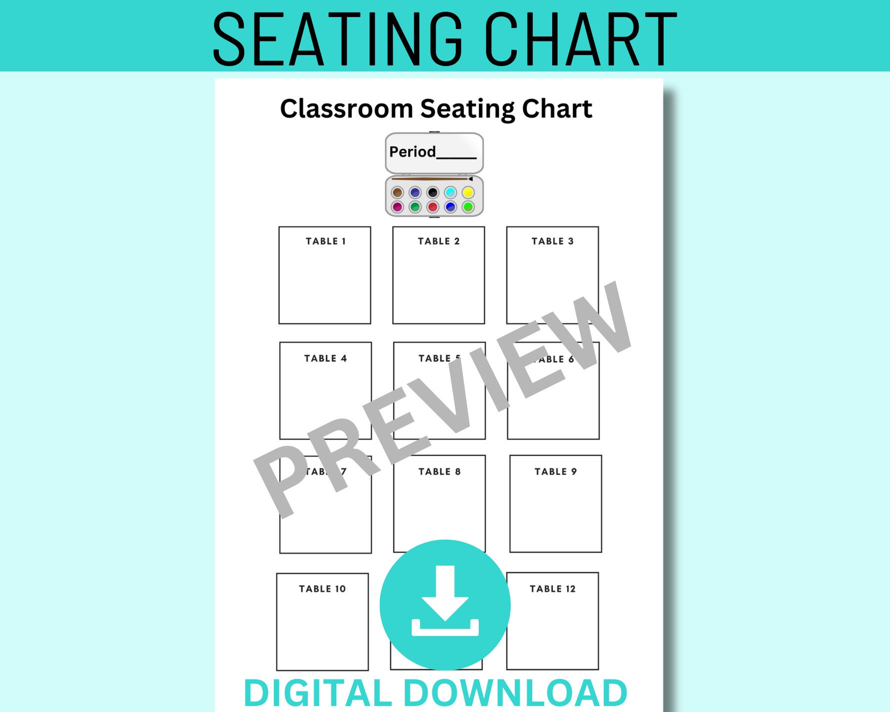 Art Classroom Seating Chart - Etsy