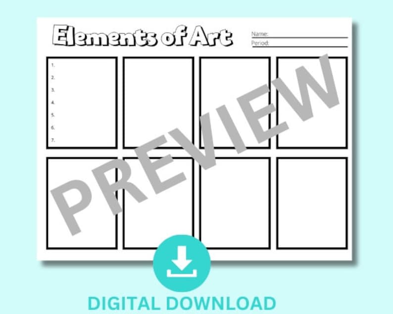 Elements of Art and Principles of Design Worksheets - Etsy