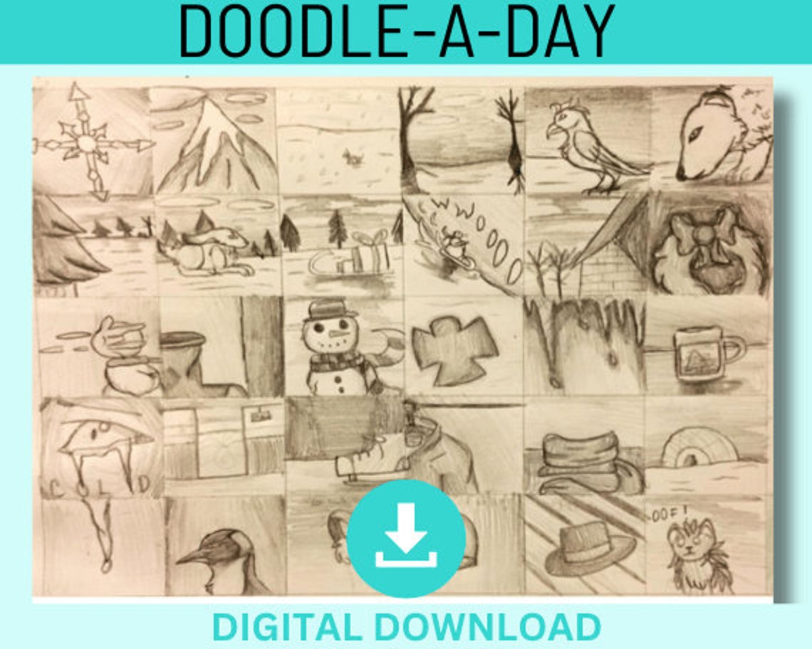 10 Month Doodle-a-day Challenge - Etsy