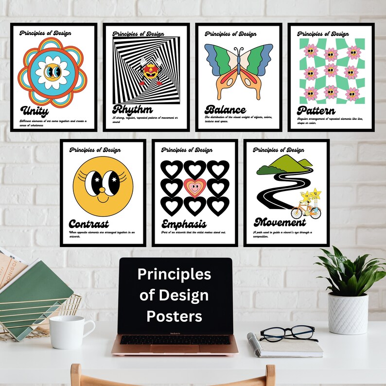 Principles of Design Poster Set, Art Classroom Wall Decor , Art Teacher ...