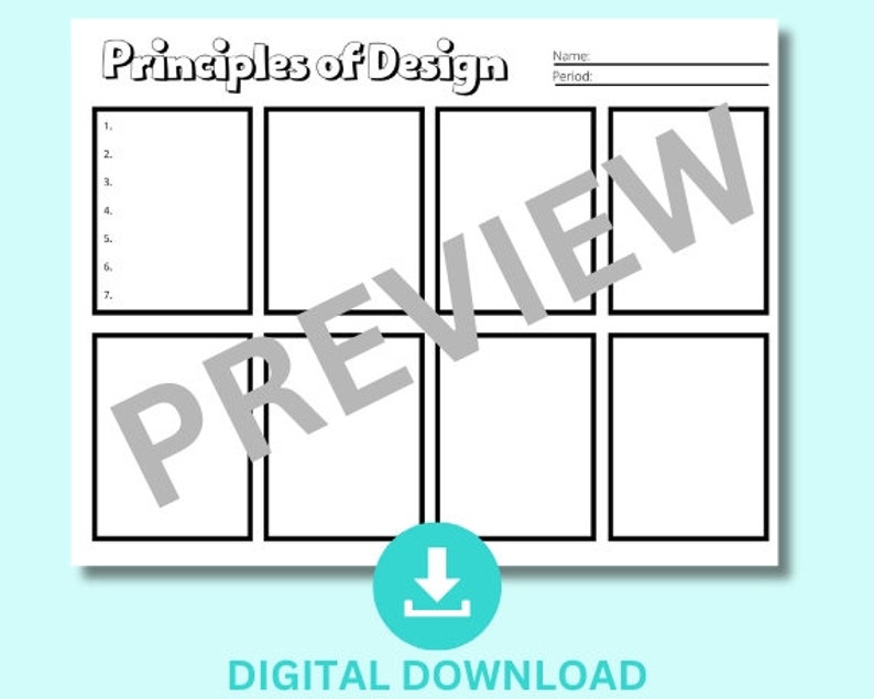 Elements of Art and Principles of Design Worksheets - Etsy
