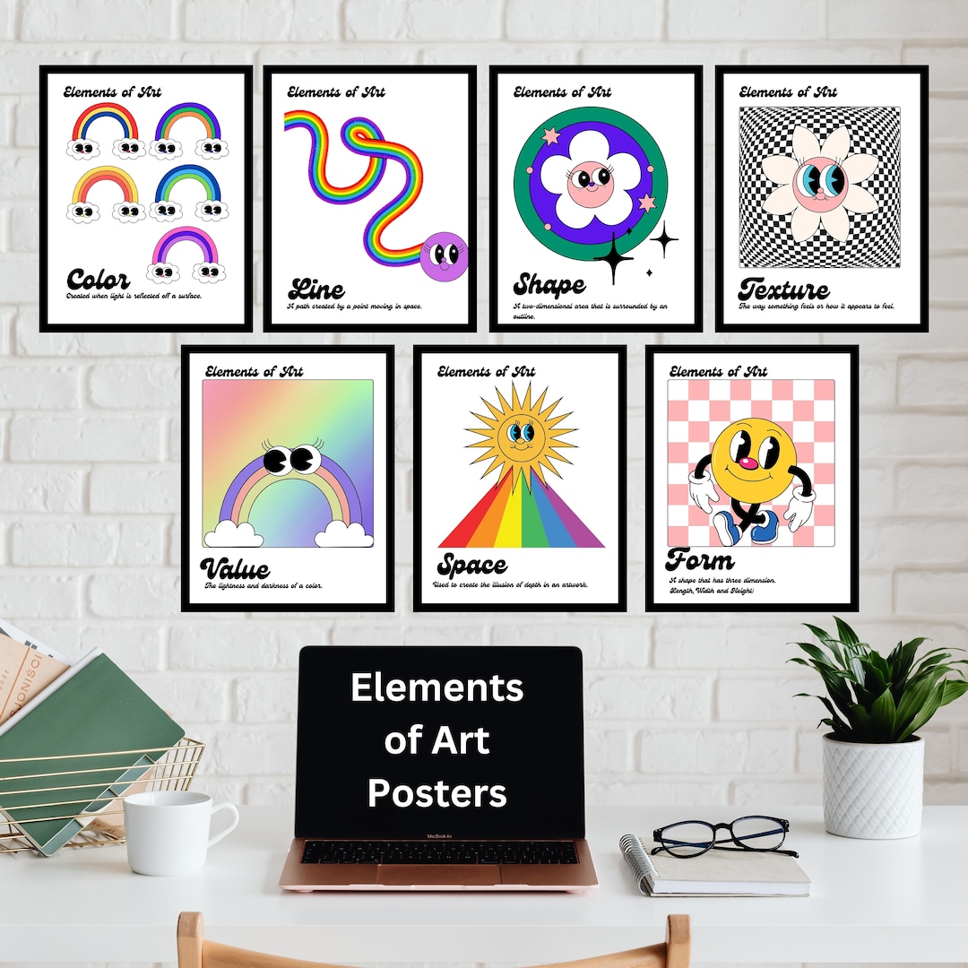 Elements of Art Poster Set of 7, Elements of Art Bundle, Art Classroom ...