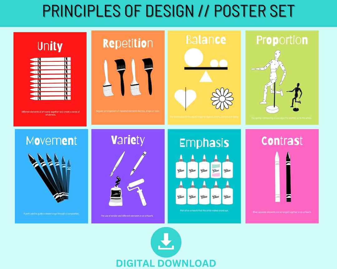 Principles of Design Classroom Poster, Art Classroom Wall Decor , Art ...