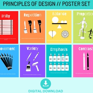 Principles of Design Classroom Poster, Art Classroom Wall Decor , Art ...