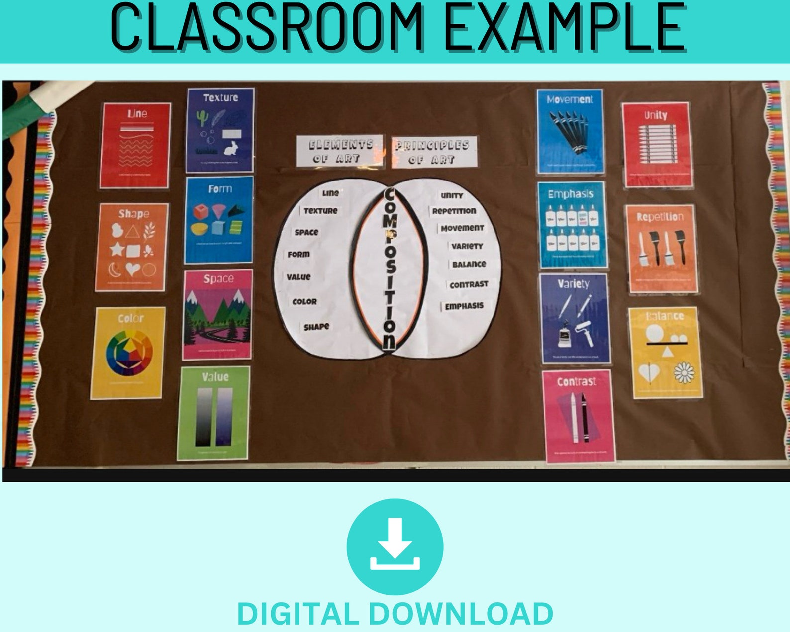 Principles of Design Classroom Poster, Art Classroom Wall Decor , Art ...