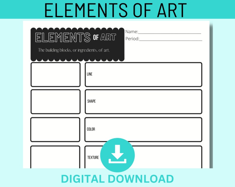 Elements of Art Worksheet - Etsy
