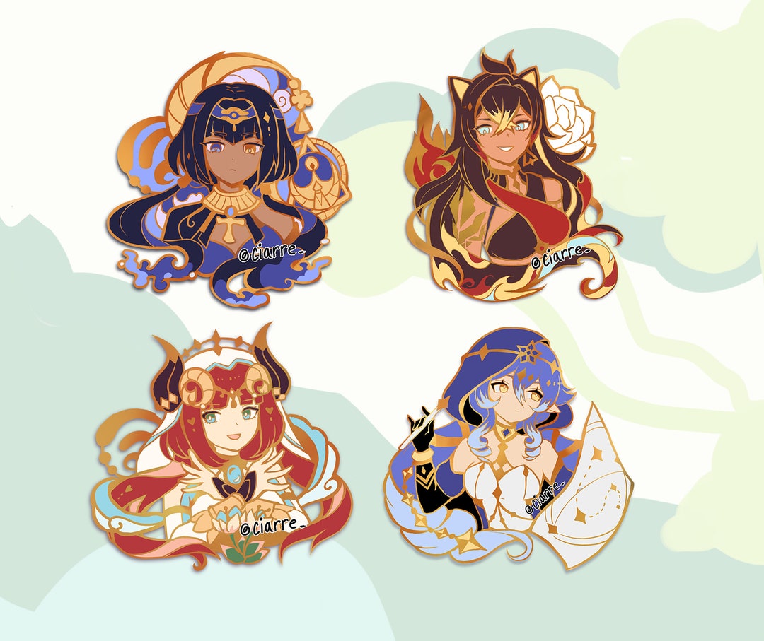 Enamel Pins - Candace, Dehya, Nilou, Layla - Genshin Impact - Etsy