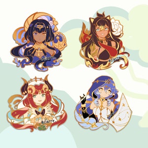 Enamel Pins - Candace, Dehya, Nilou, Layla - Genshin Impact - Etsy