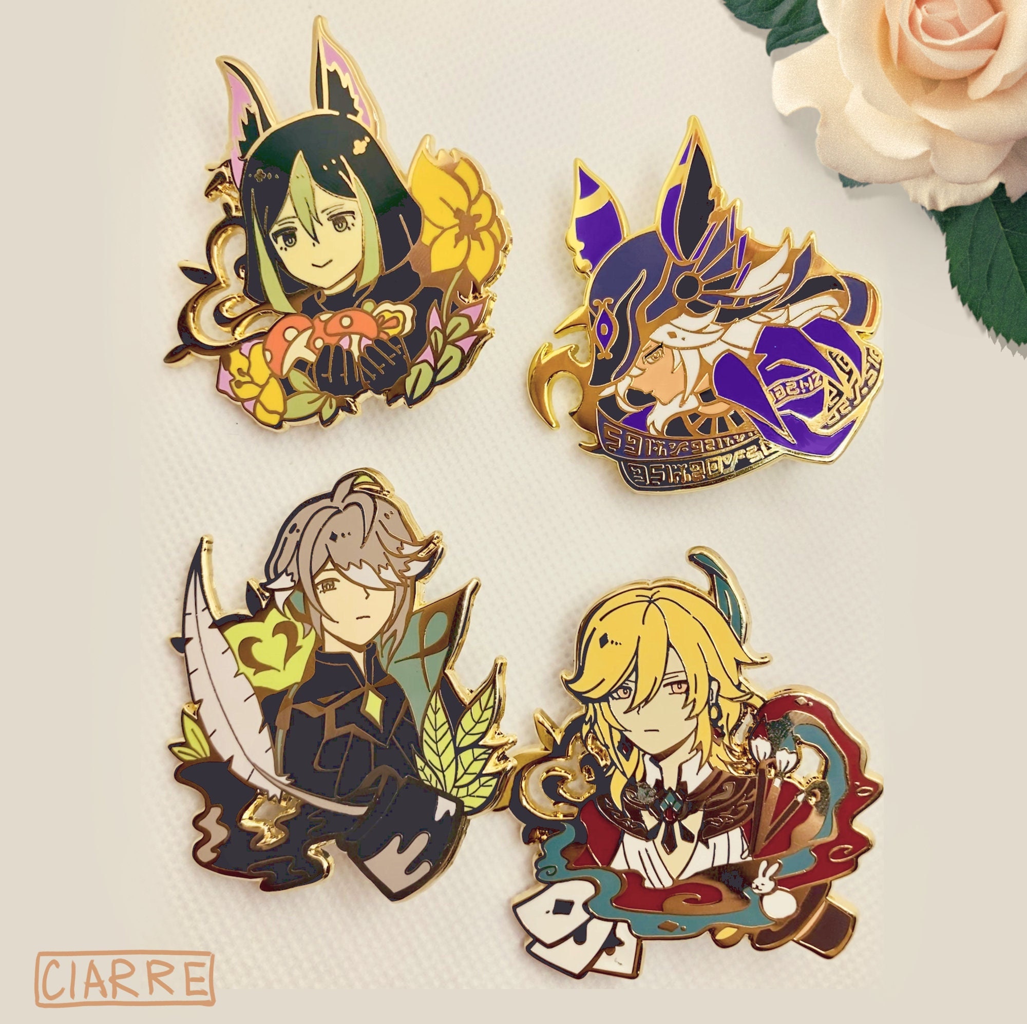 Enamel Pins Alhaitham Kaveh Cyno & Tighnari Genshin - Etsy