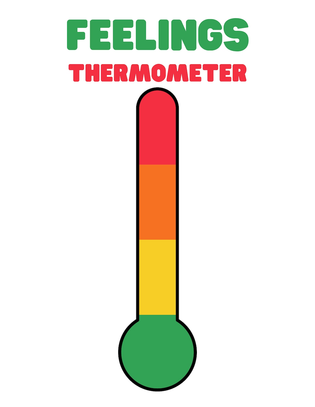 Feelings Thermometer Worksheet - Etsy