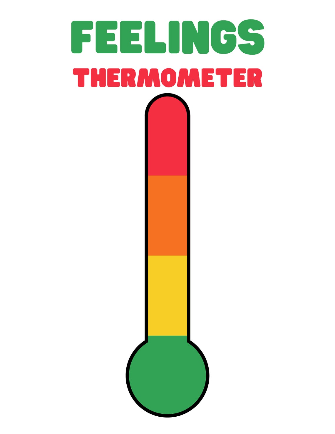 Feelings Thermometer Worksheet - Etsy