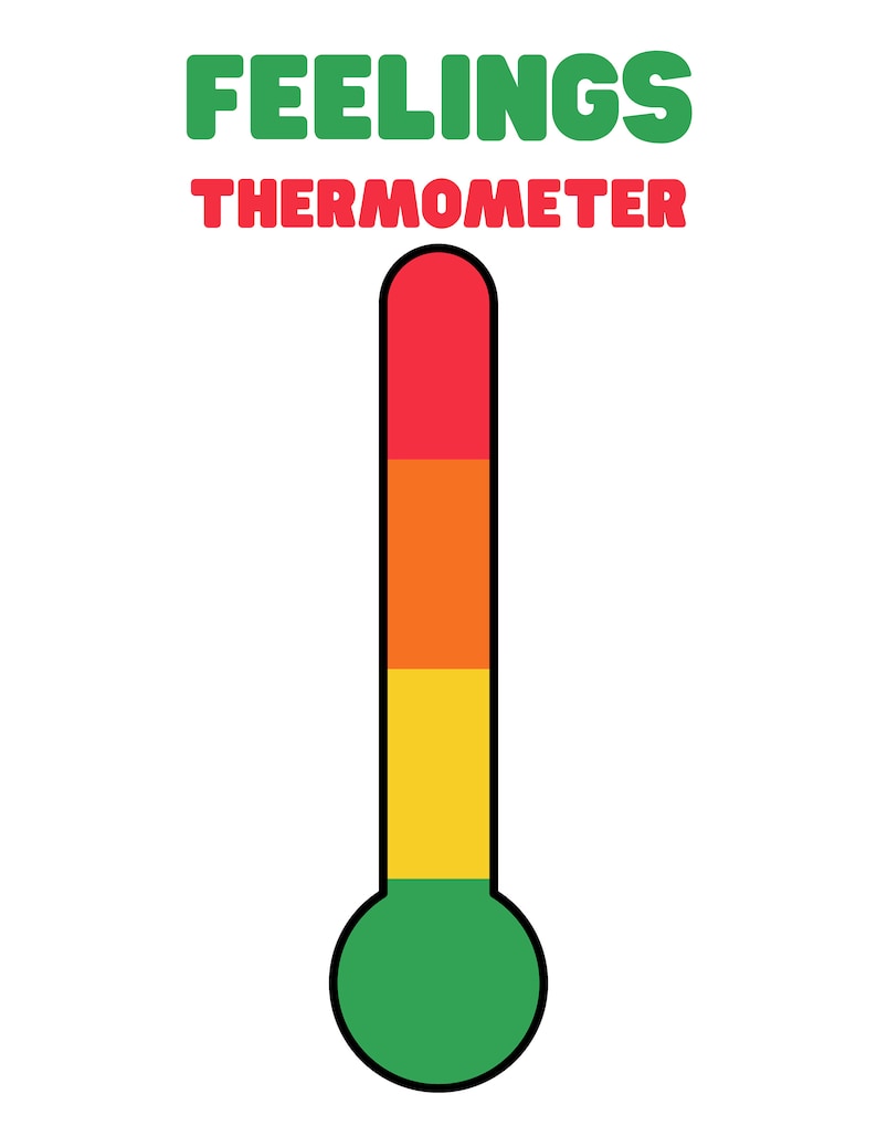Feelings Thermometer Worksheet - Etsy