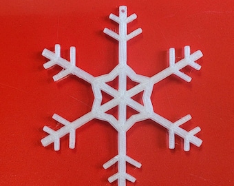 3D Printed Snowflake Ornament Modern Two-piece Design With Hanging ...