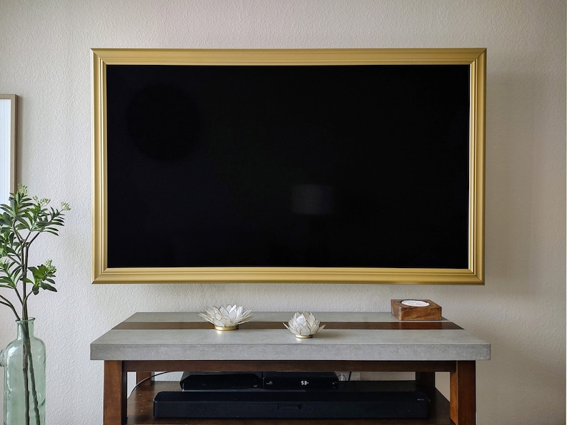 Luxury Gold TV Frame, Wall Art, Aesthetic Home Décor, Gold Frame TV ...