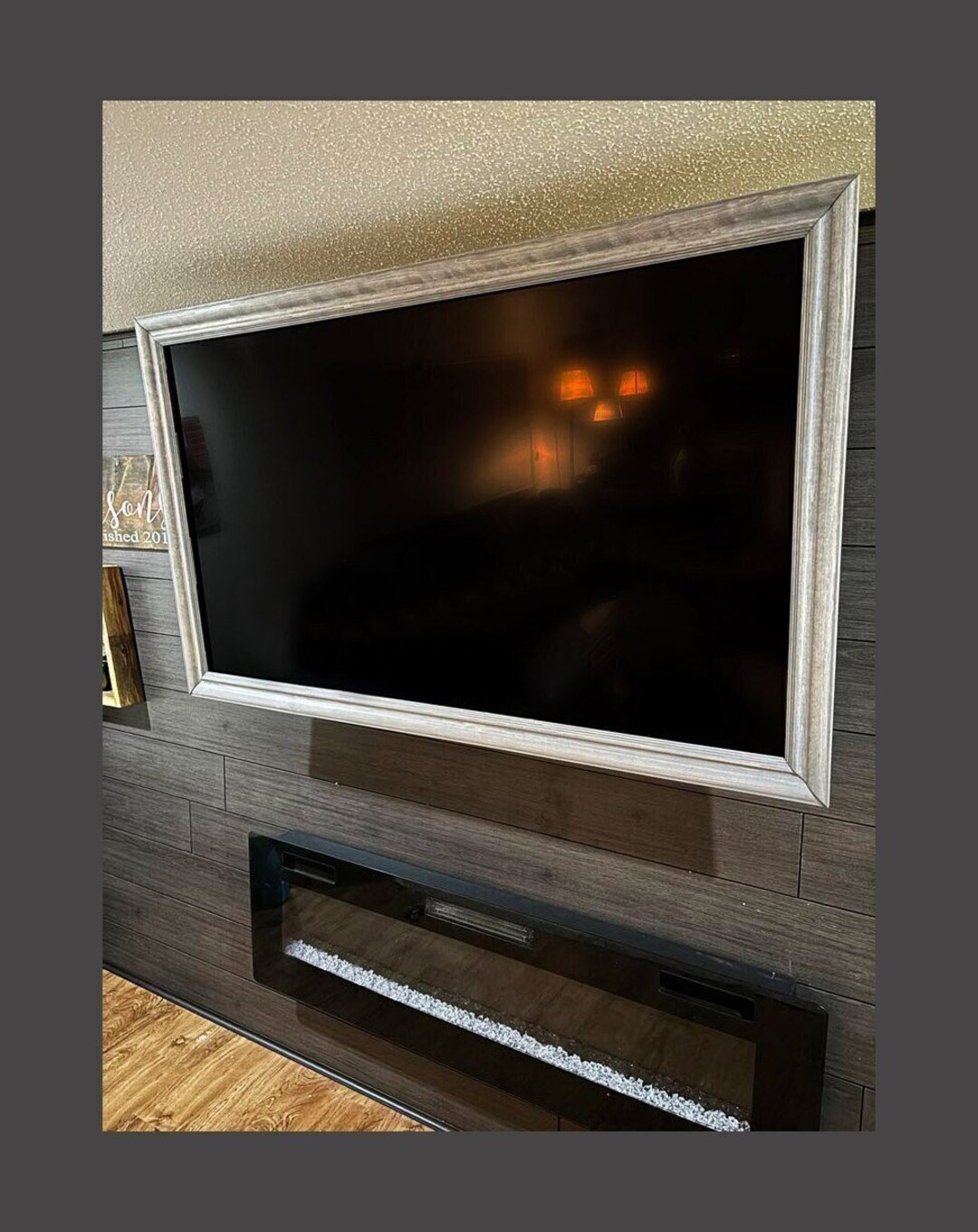NEW Rustic Gray Wood TV Frame, Wall Art, Aesthetic Home Décor, Room ...