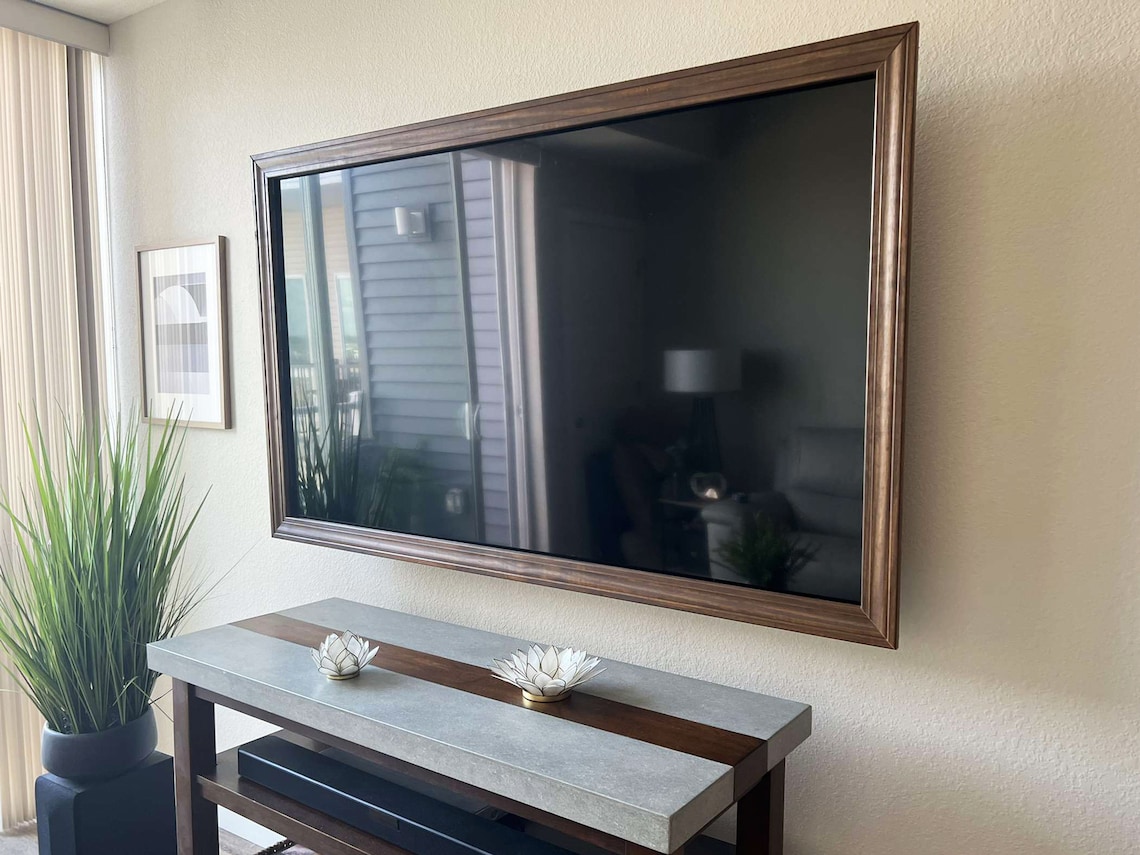 Wood TV Frames genuine Pine Wall Art Aesthetic Home - Etsy